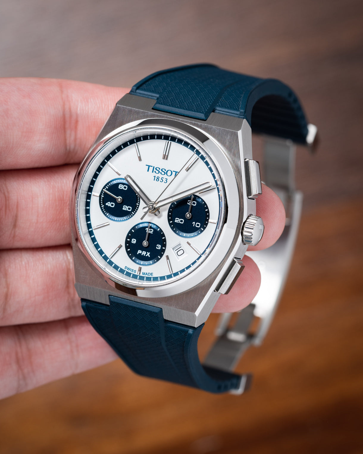 Navy CTS Rubber Strap for Tissot PRX Chronograph – Delugs