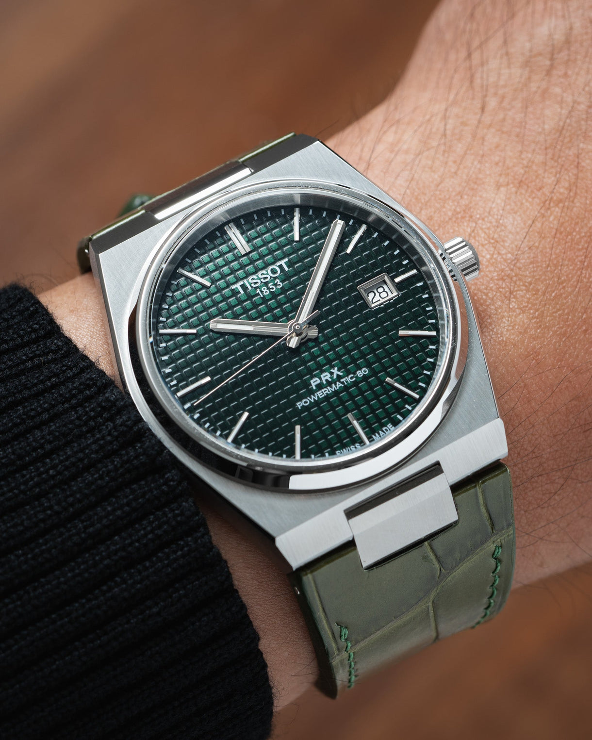 Matte Green Ischia Alligator Strap for Tissot PRX – Delugs