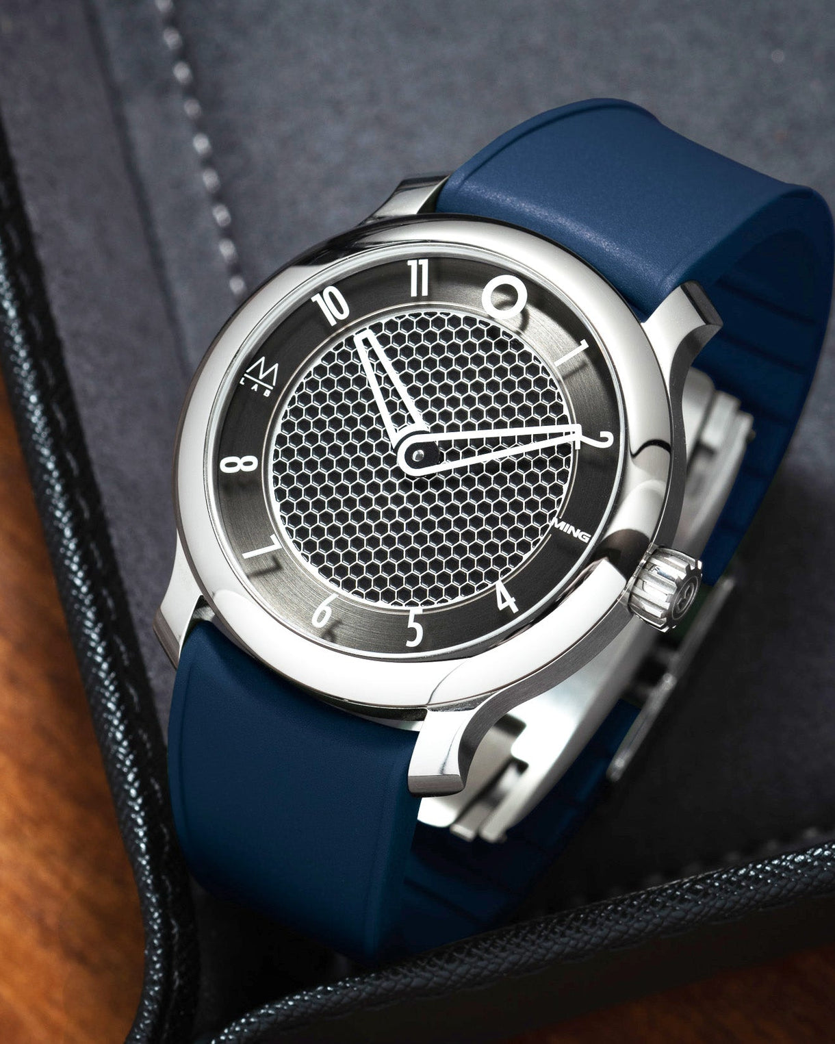 Navy Curved CTS Rubber Strap – Delugs