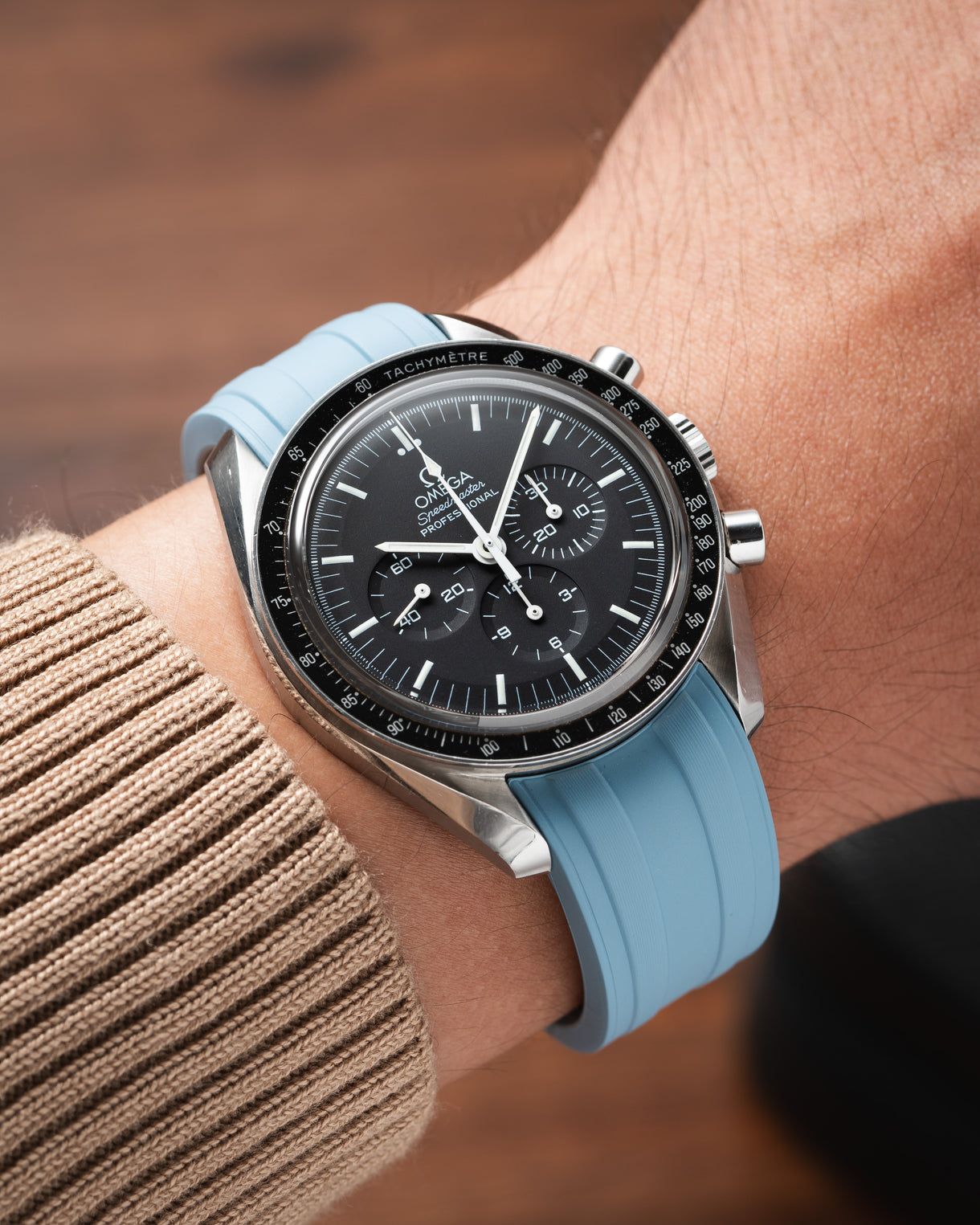 Baby Blue CTS Rubber Strap for Omega Speedmaster – Delugs