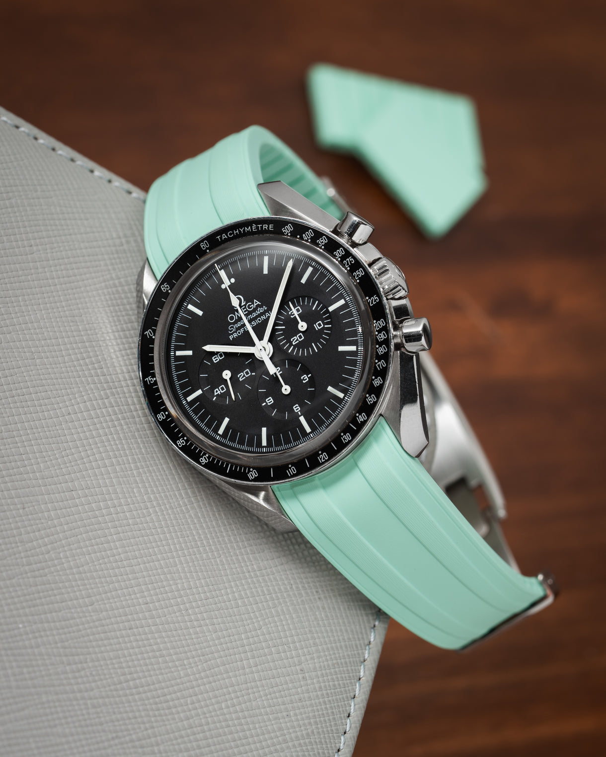 Mint Green CTS Rubber Strap for Omega Speedmaster – Delugs