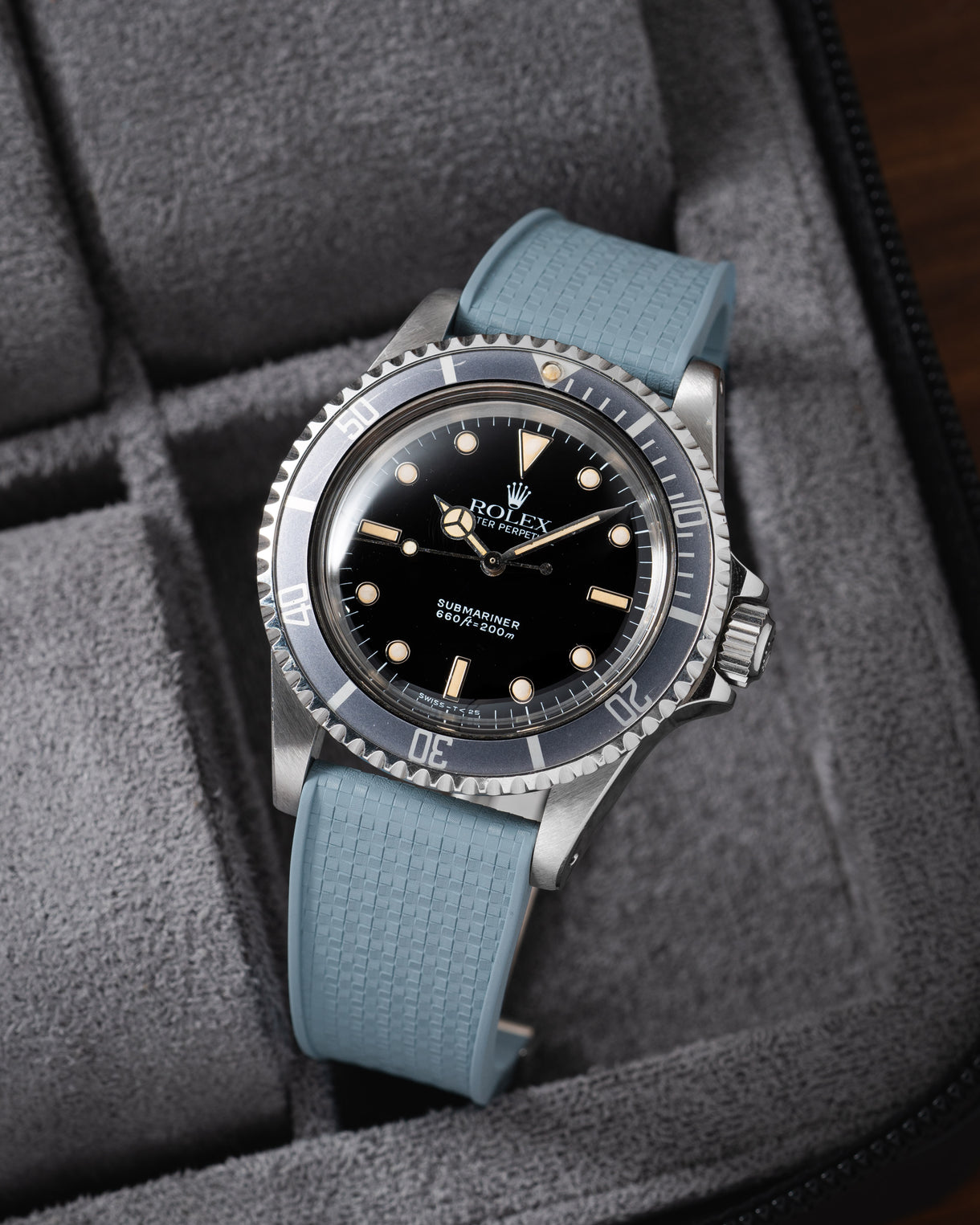 Baby Blue Mosaic CTS Rubber Strap - Rubber Watch Strap · 18-22mm | Delugs