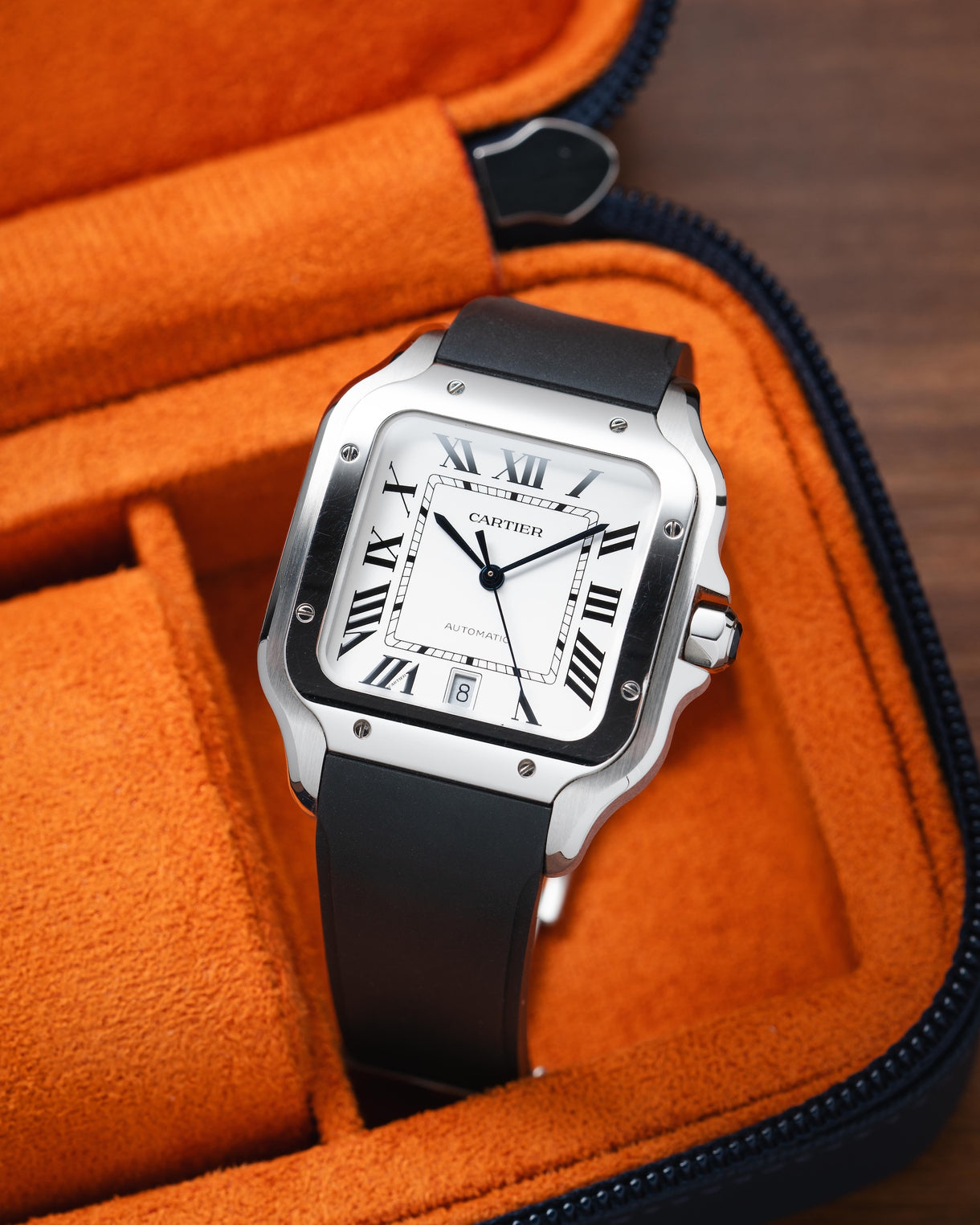 Black CTS Rubber Strap for Cartier Santos de Cartier - Rubber Watch ...