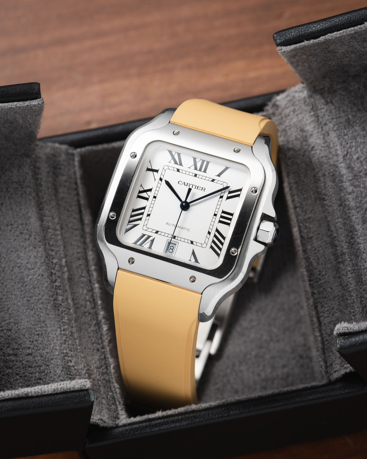 Gold CTS Rubber Strap for Cartier Santos de Cartier - Rubber Watch ...