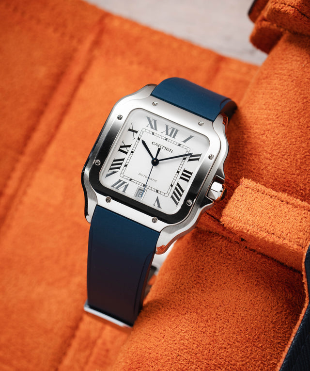 Navy CTS Rubber Strap for Cartier Santos de Cartier - Rubber Watch ...