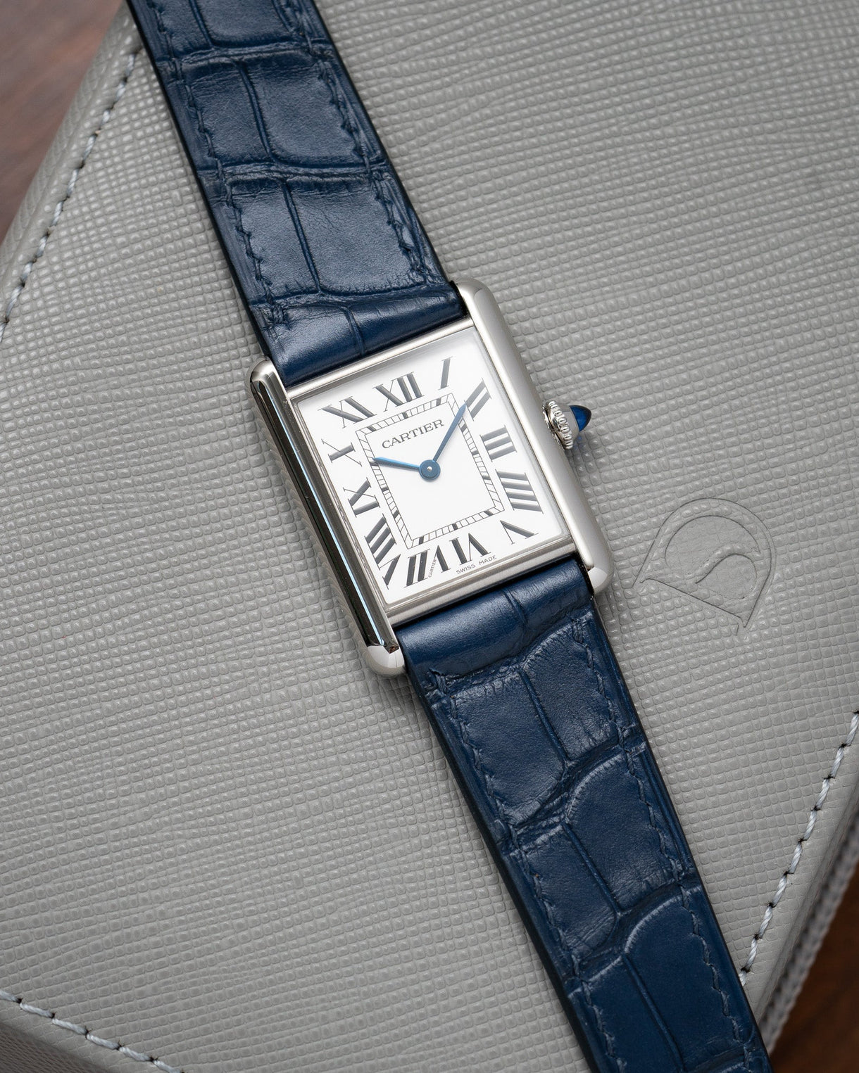 Matte Navy Alligator Strap for Cartier Tank – Delugs