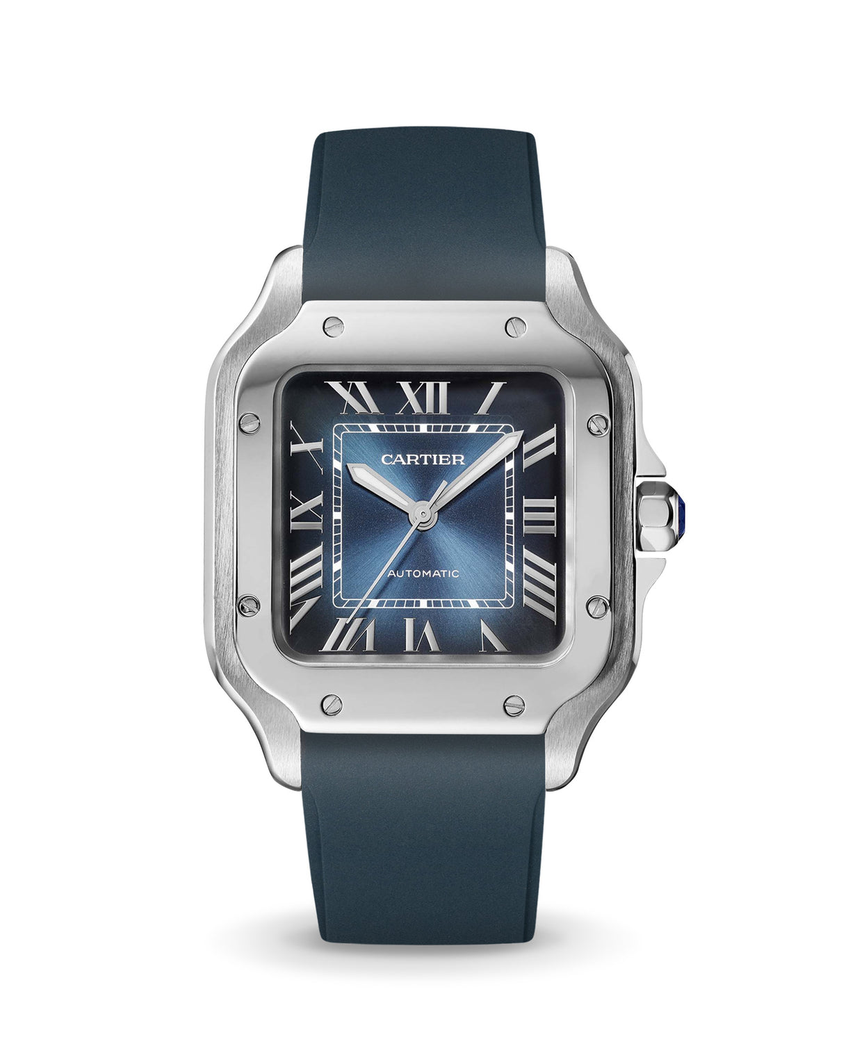 Navy CTS Rubber Strap for Cartier Santos de Cartier - Rubber Watch ...