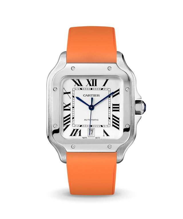 Orange CTS Rubber Strap for Cartier Santos de Cartier – Delugs