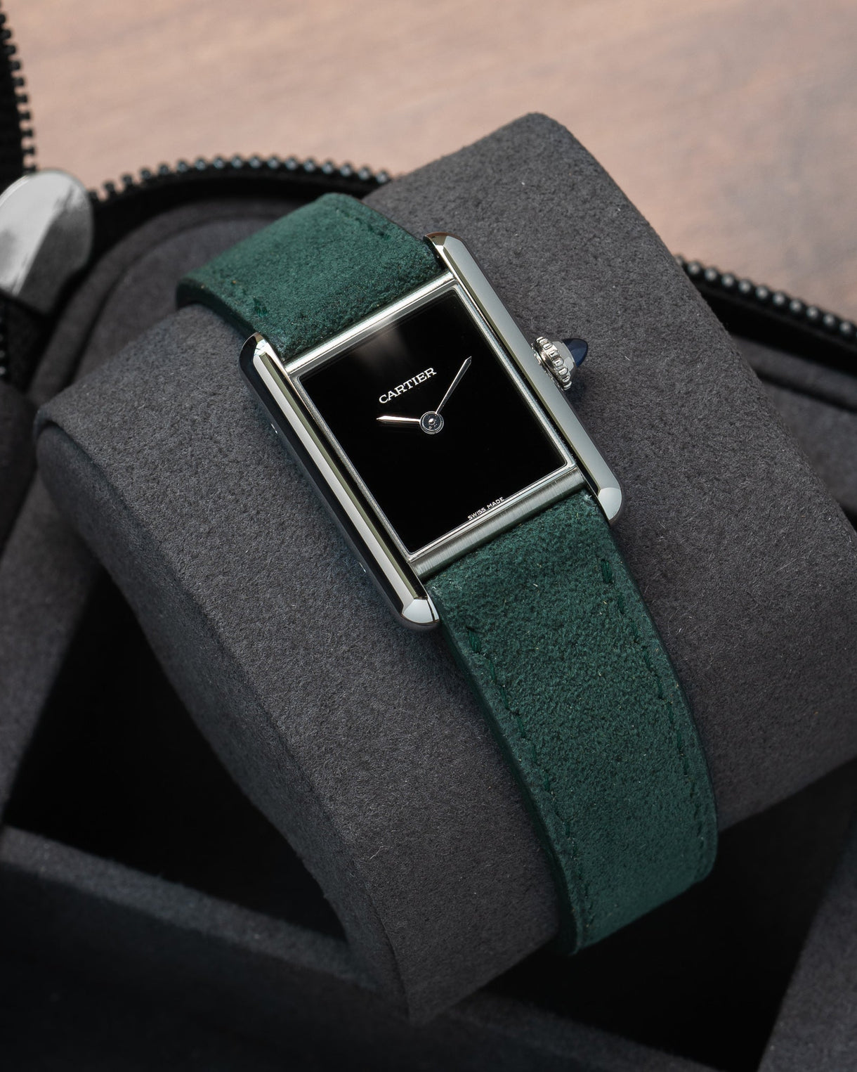 Green Alcantara Strap for Cartier Tank – Delugs