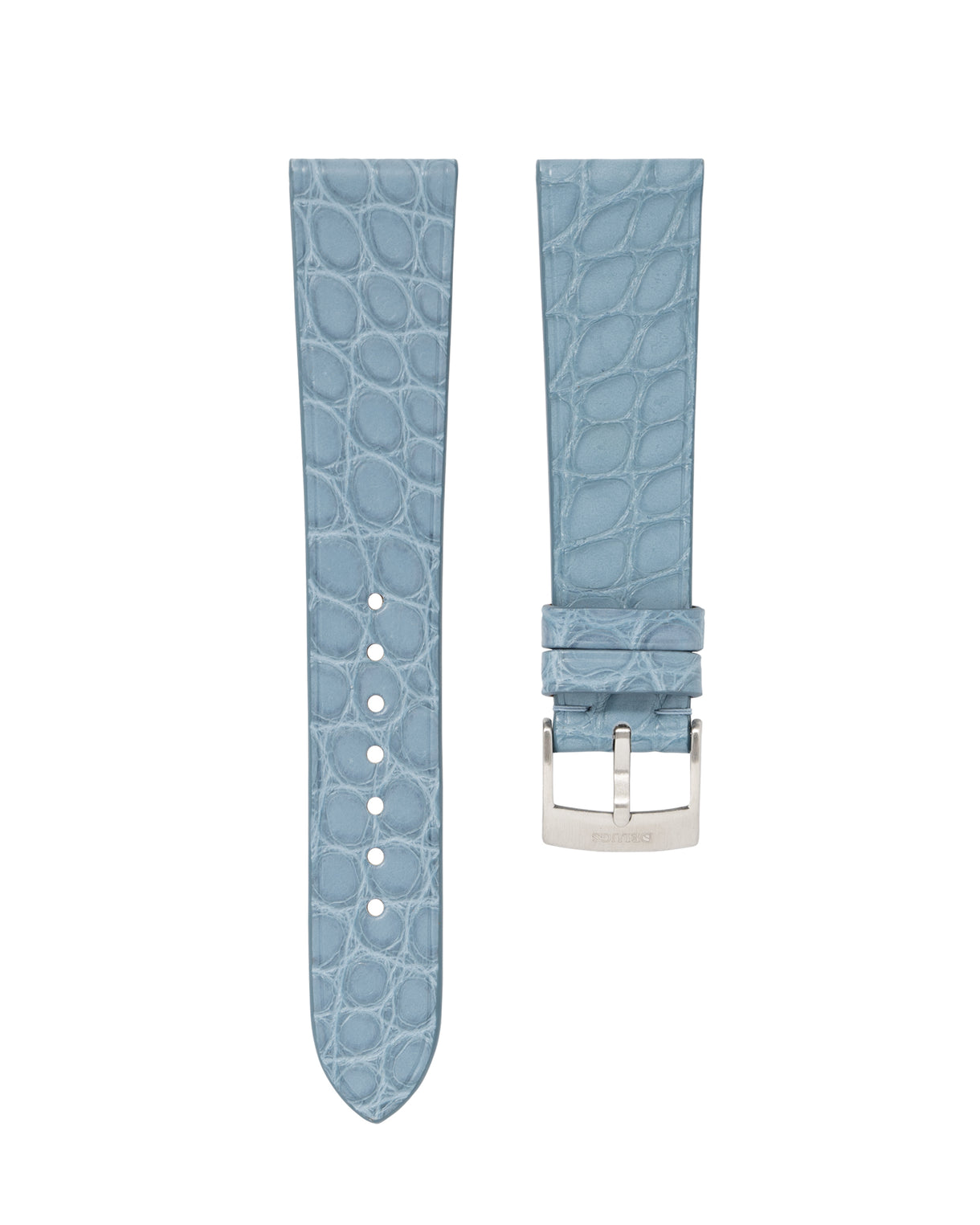Matte Astral Blue Alligator Flank Stitchless Strap - Handcrafted ...