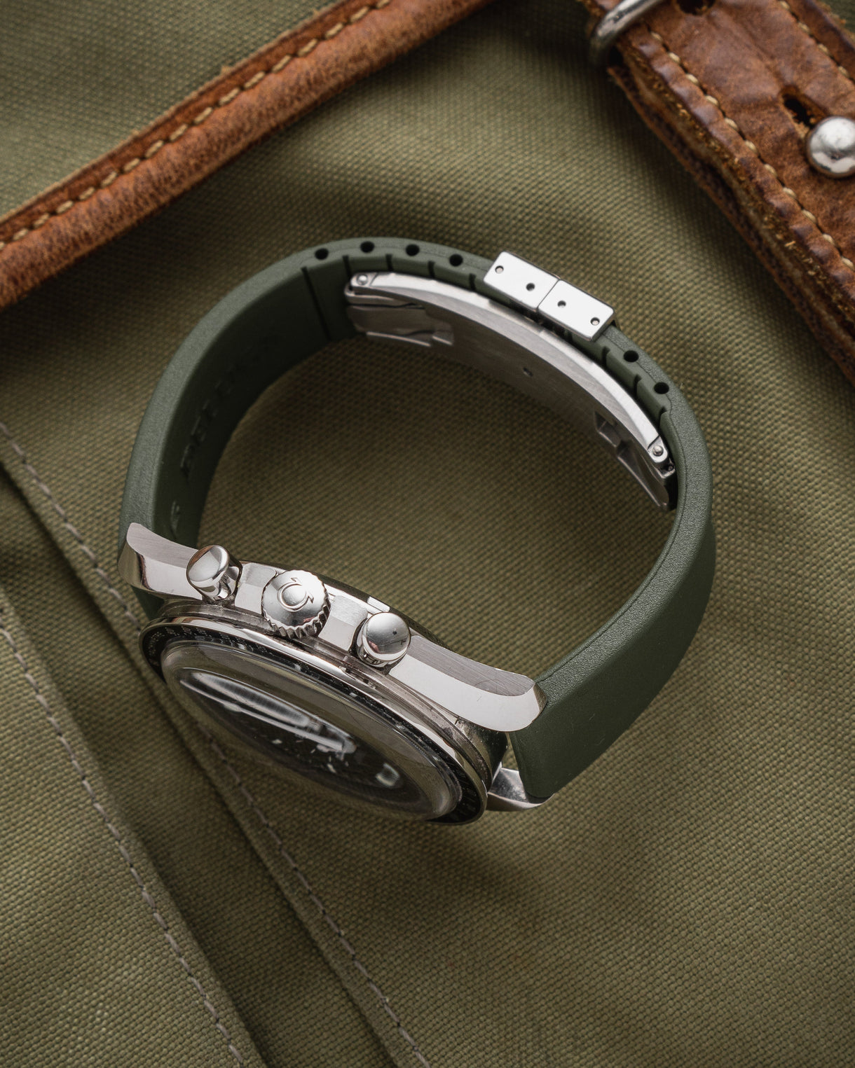 Olive Green CTS Rubber Strap - Rubber Watch Strap · 18-22mm | Delugs