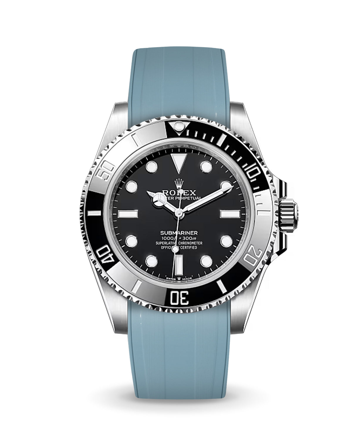 Baby Blue CTS Rubber Strap for Rolex Submariner 41mm - Rubber Watch ...