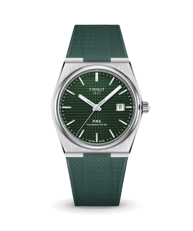 Emerald Green CTS Rubber Strap for Tissot PRX - Rubber Watch Strap | Delugs