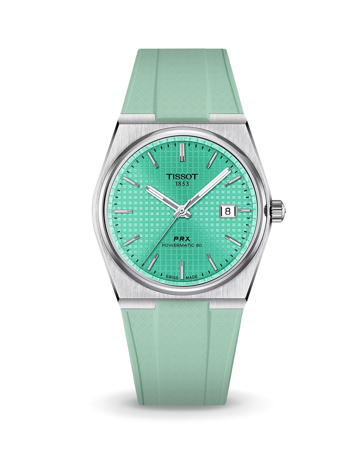 Mint Green CTS Rubber Strap for Tissot PRX - Rubber Watch Strap | Delugs