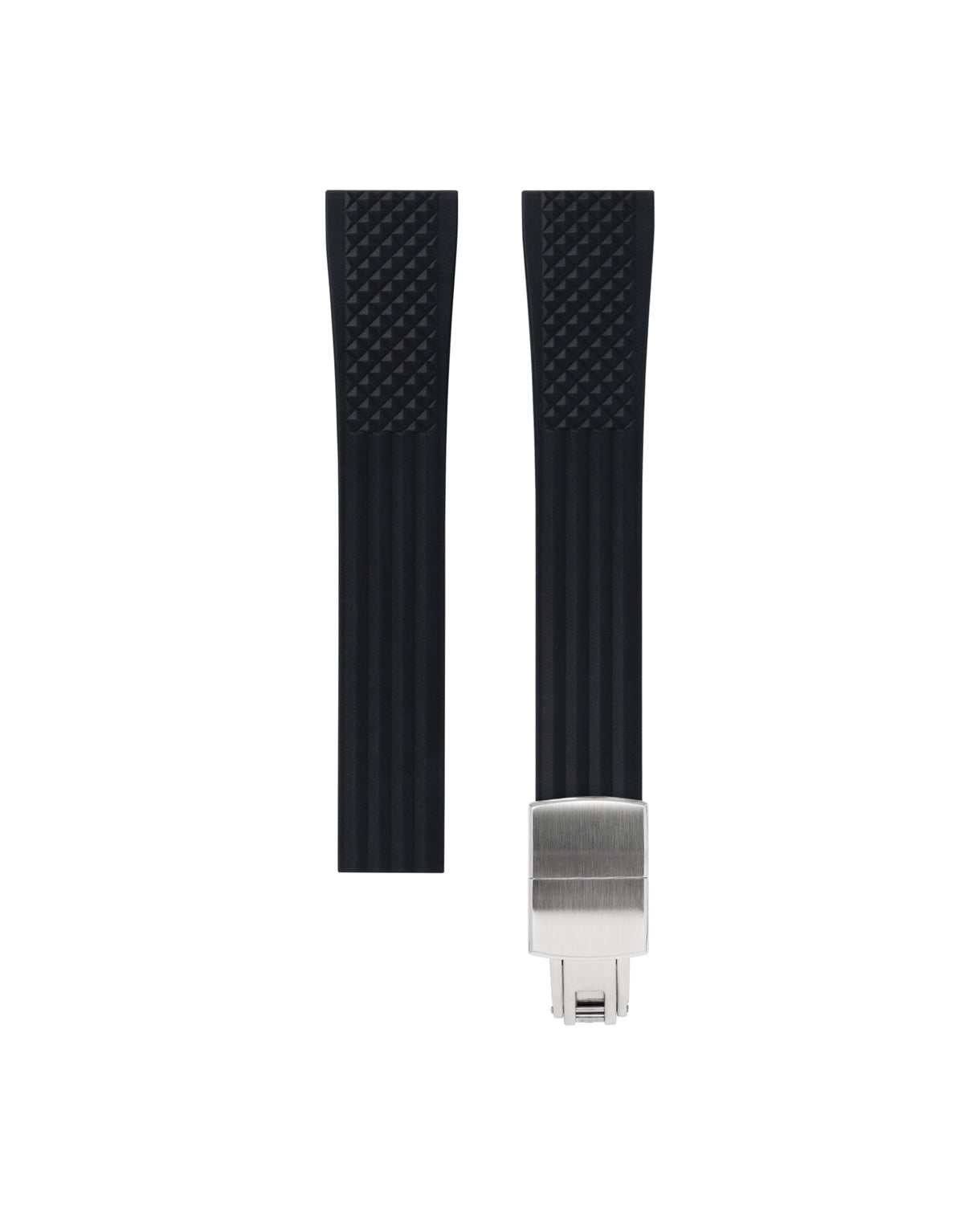 Black Waffle CTS Rubber Strap - Rubber Watch Strap · 18-22mm | Delugs