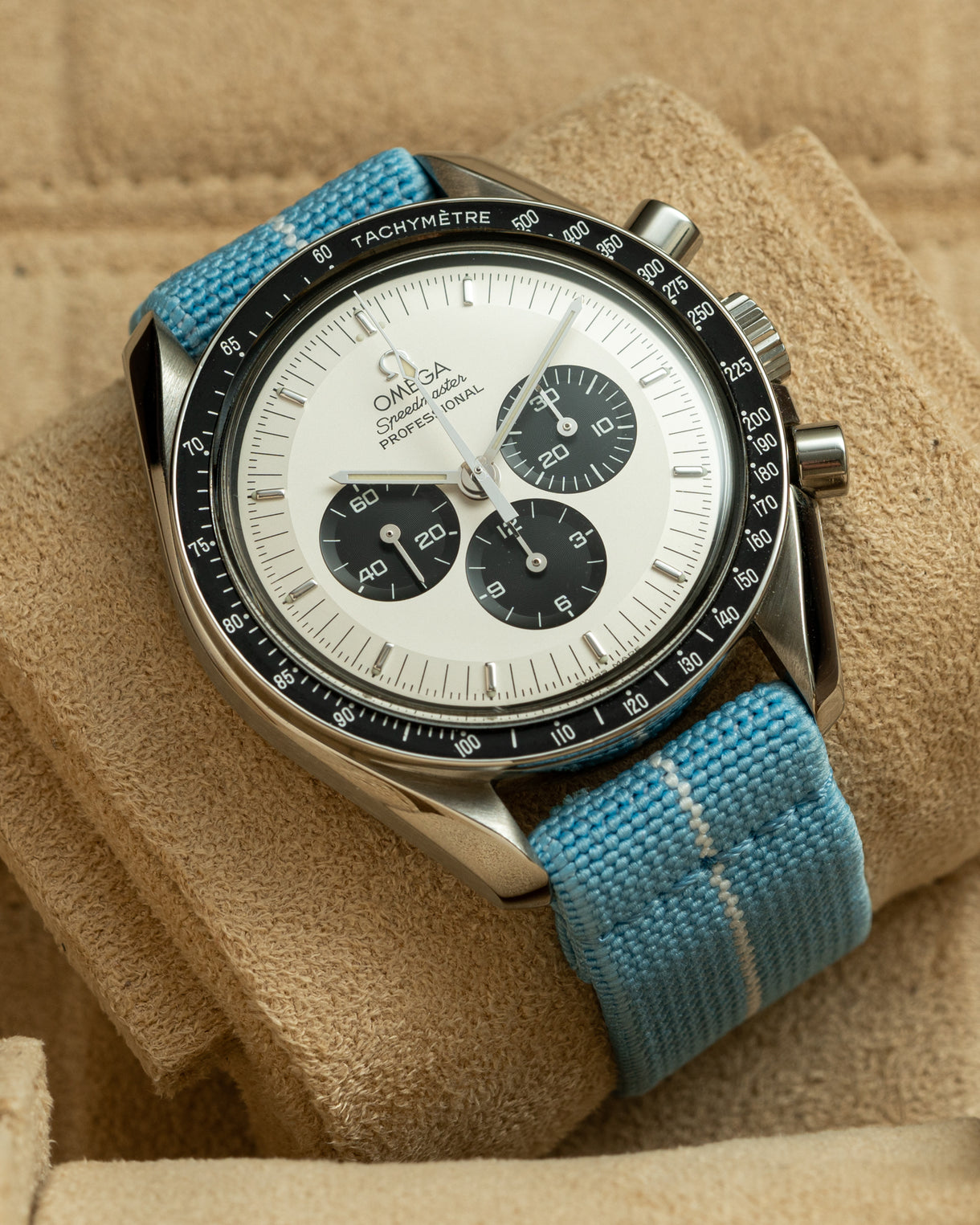 Elastic Loop Light Blue/White - Fabric Watch Strap | Delugs
